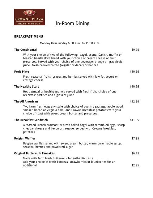 Phân Tích Chuyên Sâu crowne plaza room service menu: Tiêu Chuẩn Phục Vụ ...