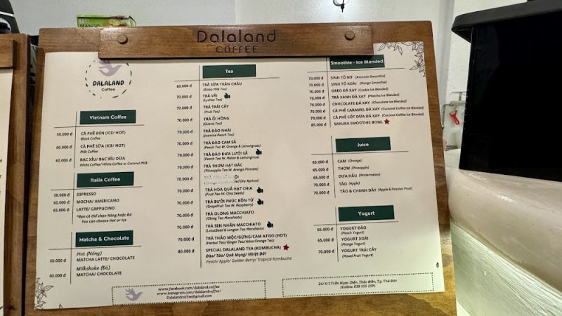 Dalaland Coffee Menu: Khám Phá Đồ Uống Đặc Biệt, Giá Tốt Tại Dalaland ...