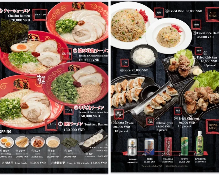 Danbo Ramen Menu: Khám Phá Hương Vị Tonkotsu Nhật Bản Authentic Tại ...